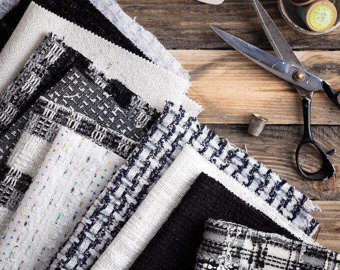 Tweed Fabric Craft Pack - Black and White, Sewing, Craft, Patchwork ...