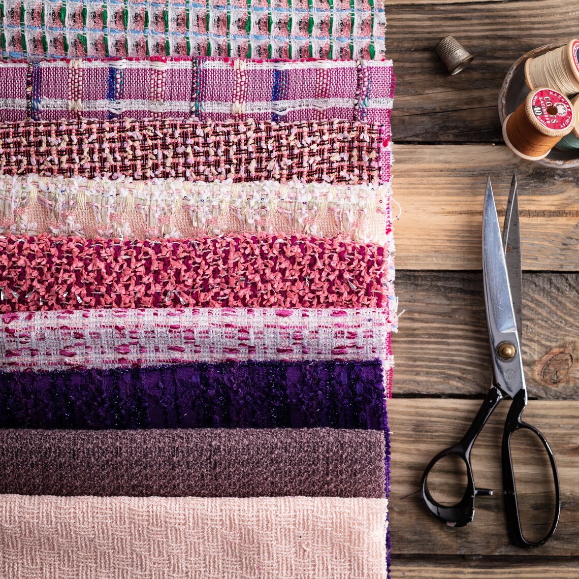 Tweed Fabric Craft Pack - Pink and Purple, Sewing, Craft, Patchwork ...