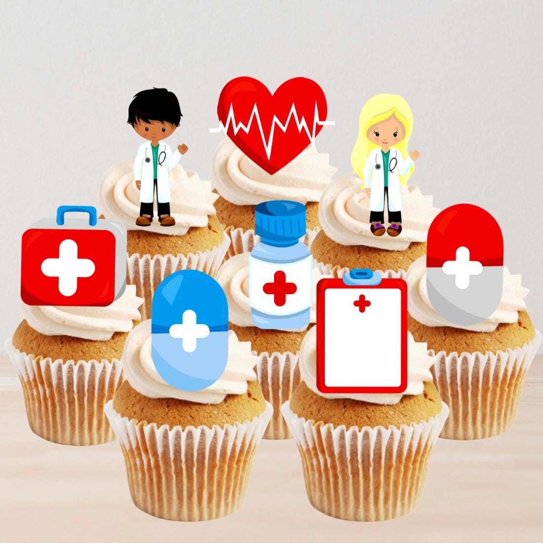 Hospital Cupcake Toppers #4, PRECUT Optional - Doctors Edible Cake ...