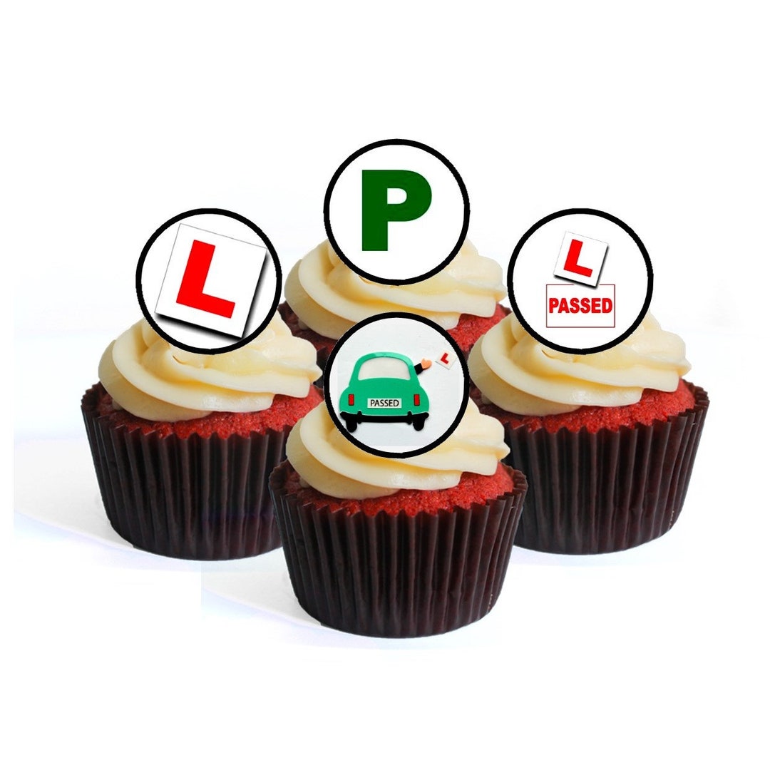 24 Learner Driver Edible Cupcake Toppers PRECUT Optional Driving Test ...