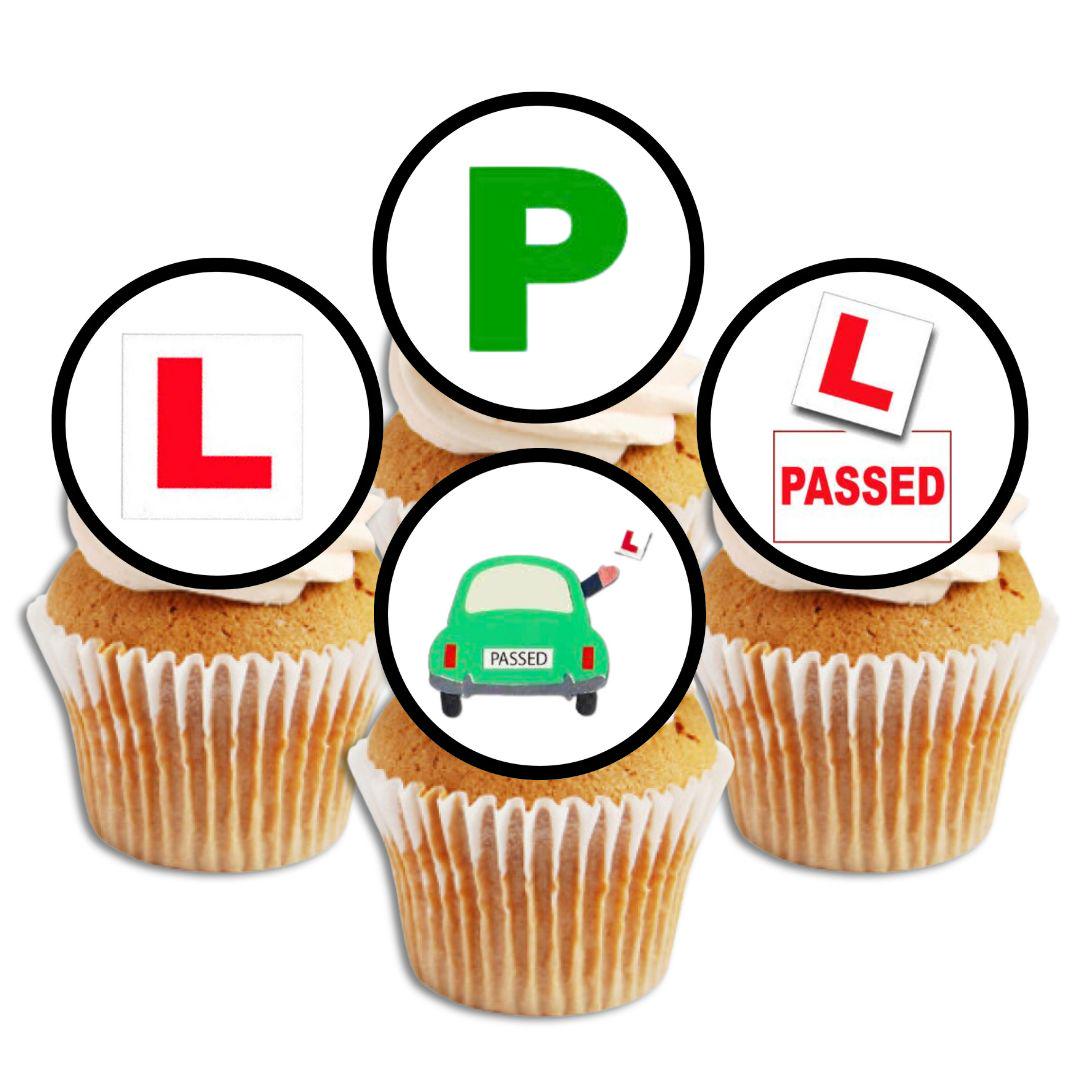 Learner Driver Edible Cupcake Toppers - Driving Test Theme Cake ...