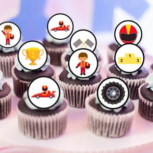 Race Cars Edible Cupcake Toppers - Car Racing Theme Cake Decorations #2 ...