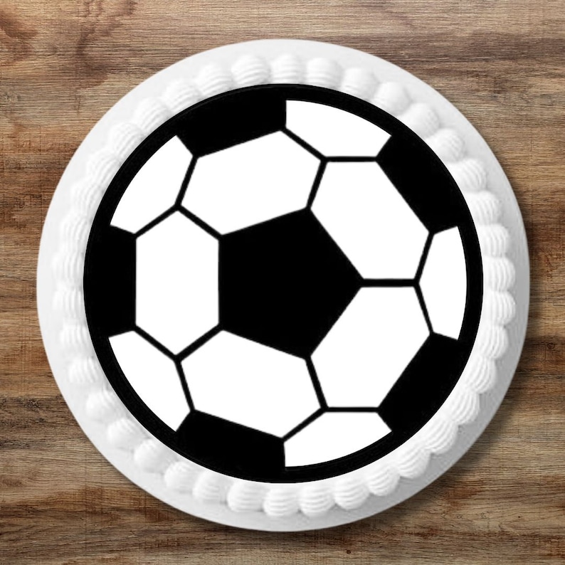 PRECUT Football Edible Cake Topper - 7 Inch Soccer Ball Cake Decoration ...