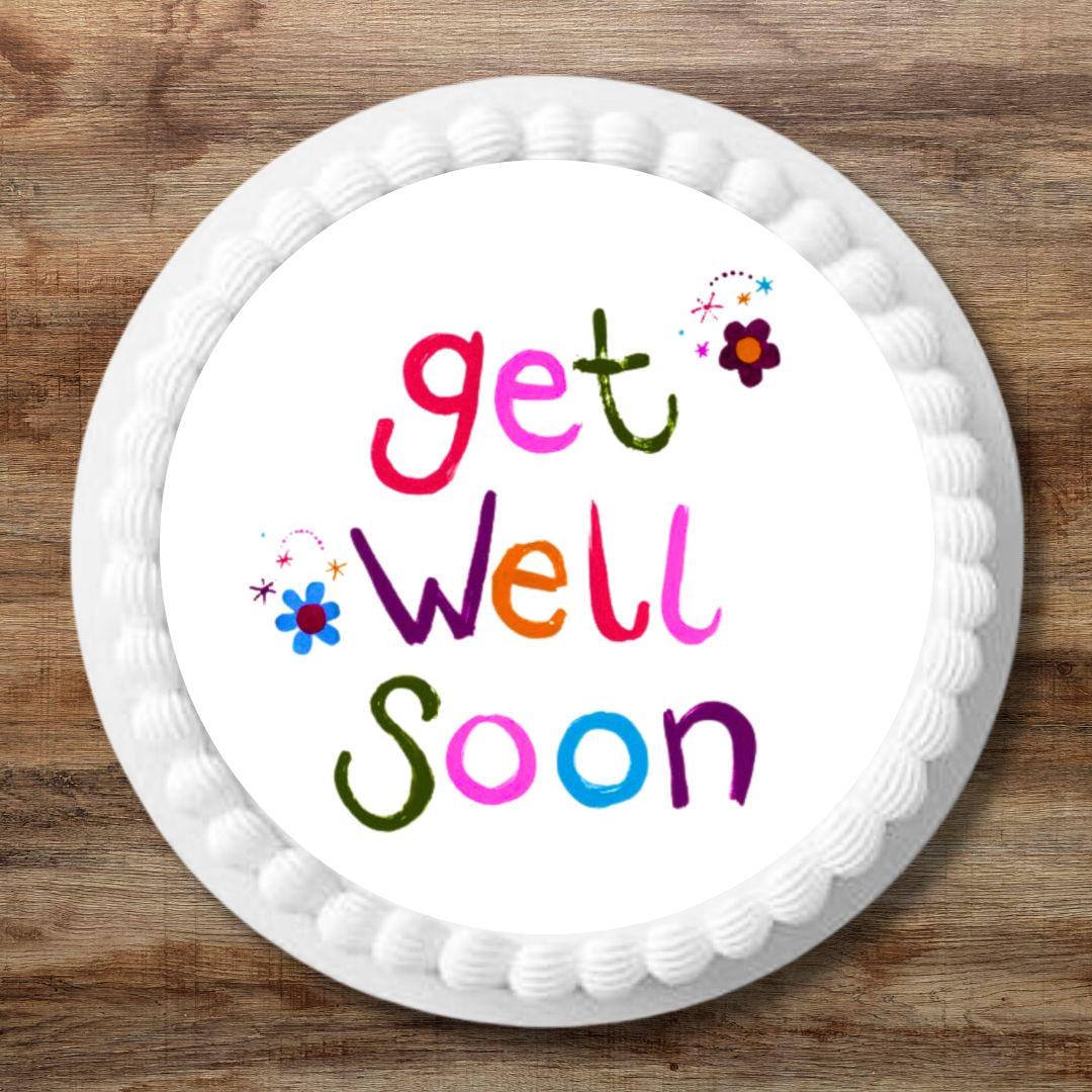 PRECUT Get Well Soon Edible Cake Topper - 7 Inch Cake Decoration - Etsy