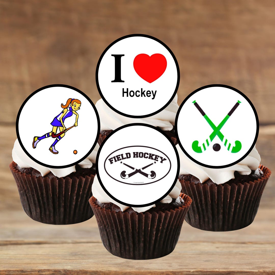 Field Hockey Edible Cupcake Toppers - Sport Themed Cake Decorations - Etsy