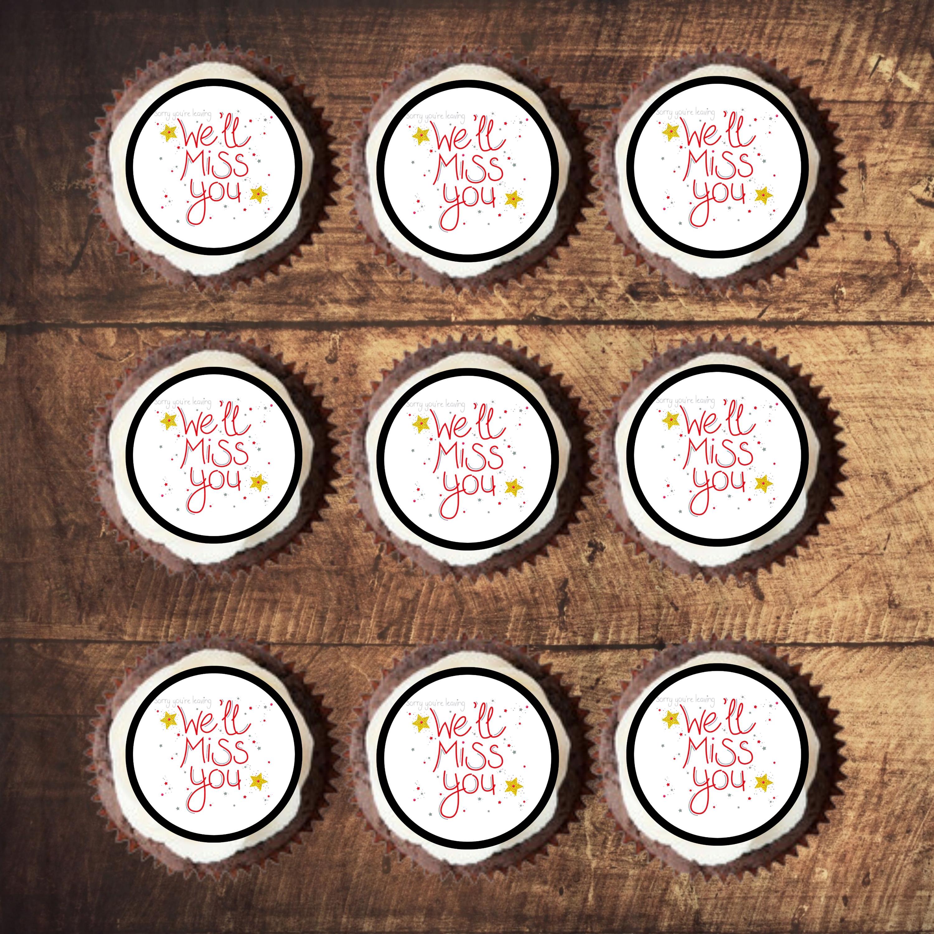Miss You Edible Cupcake Toppers - Goodbye Theme Cookie + Cake ...
