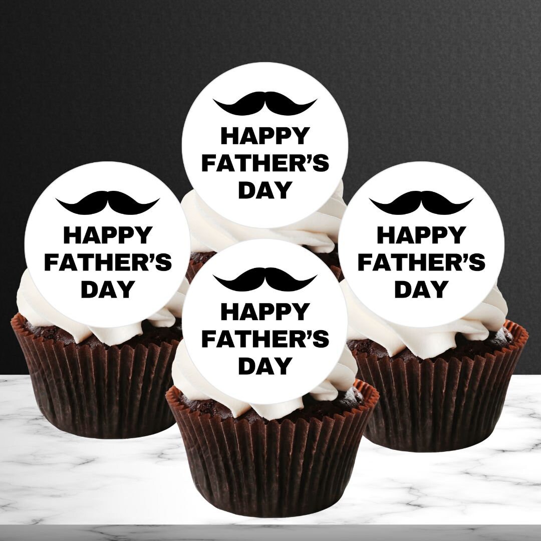 Father's Day Cupcake Toppers PRECUT Optional Theme 4, Edible Father's ...