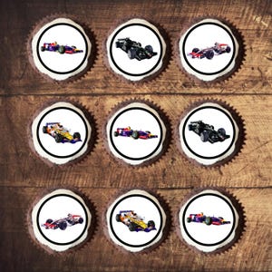 F1 Race Cars Edible Cupcake Toppers - Racing Car Theme Cake Decorations ...