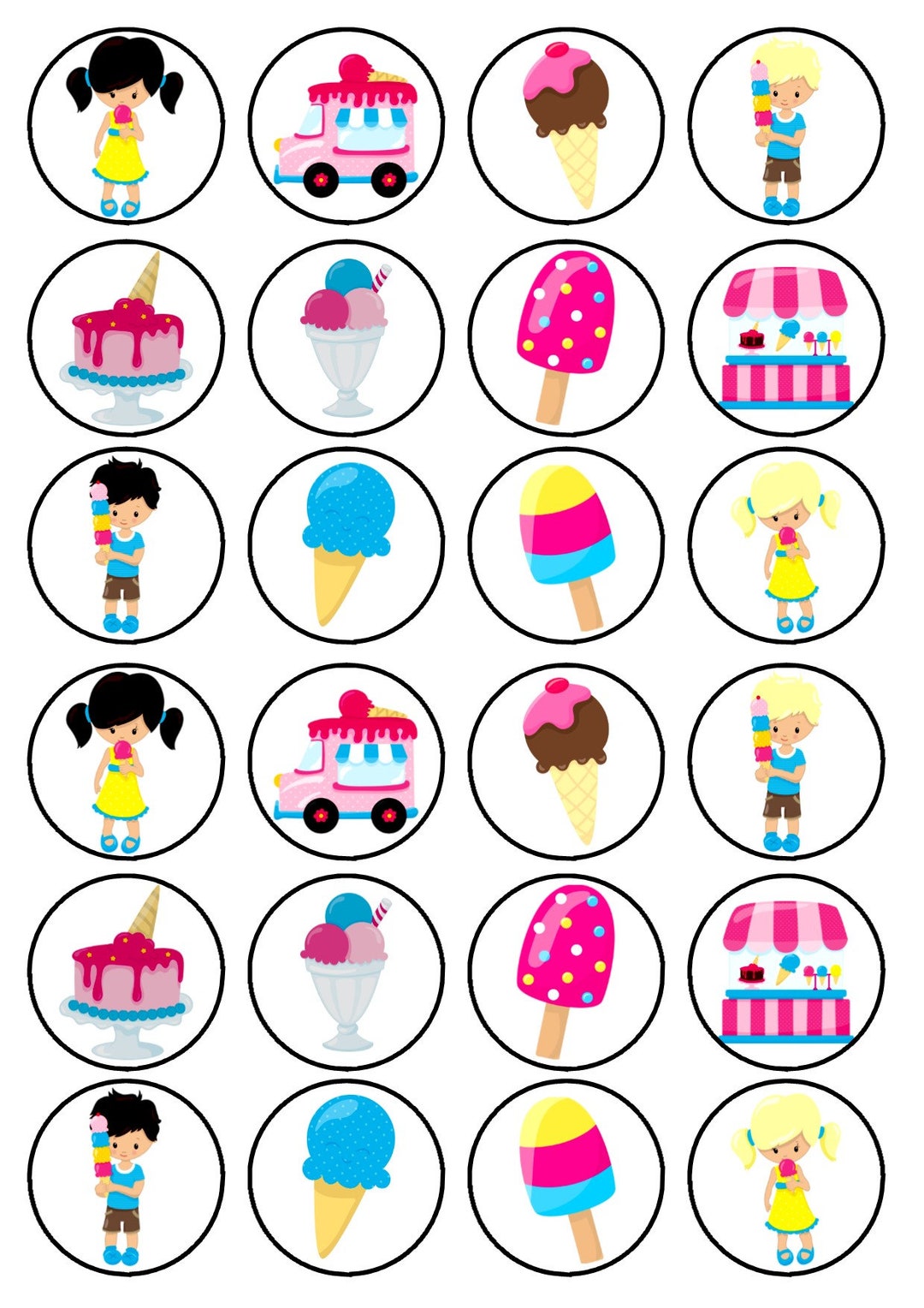 Ice Cream Edible Cupcake Toppers - Summer Ice Lolly Cookie + Cake ...