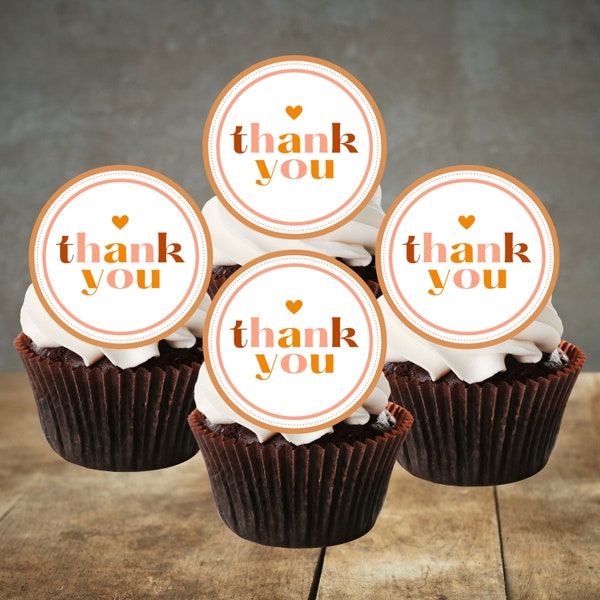 Thank You Cupcake Toppers - Etsy
