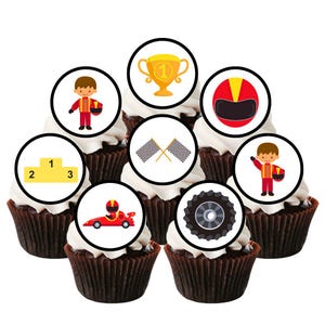 Race Cars Edible Cupcake Toppers - Car Racing Theme Cake Decorations #2 ...