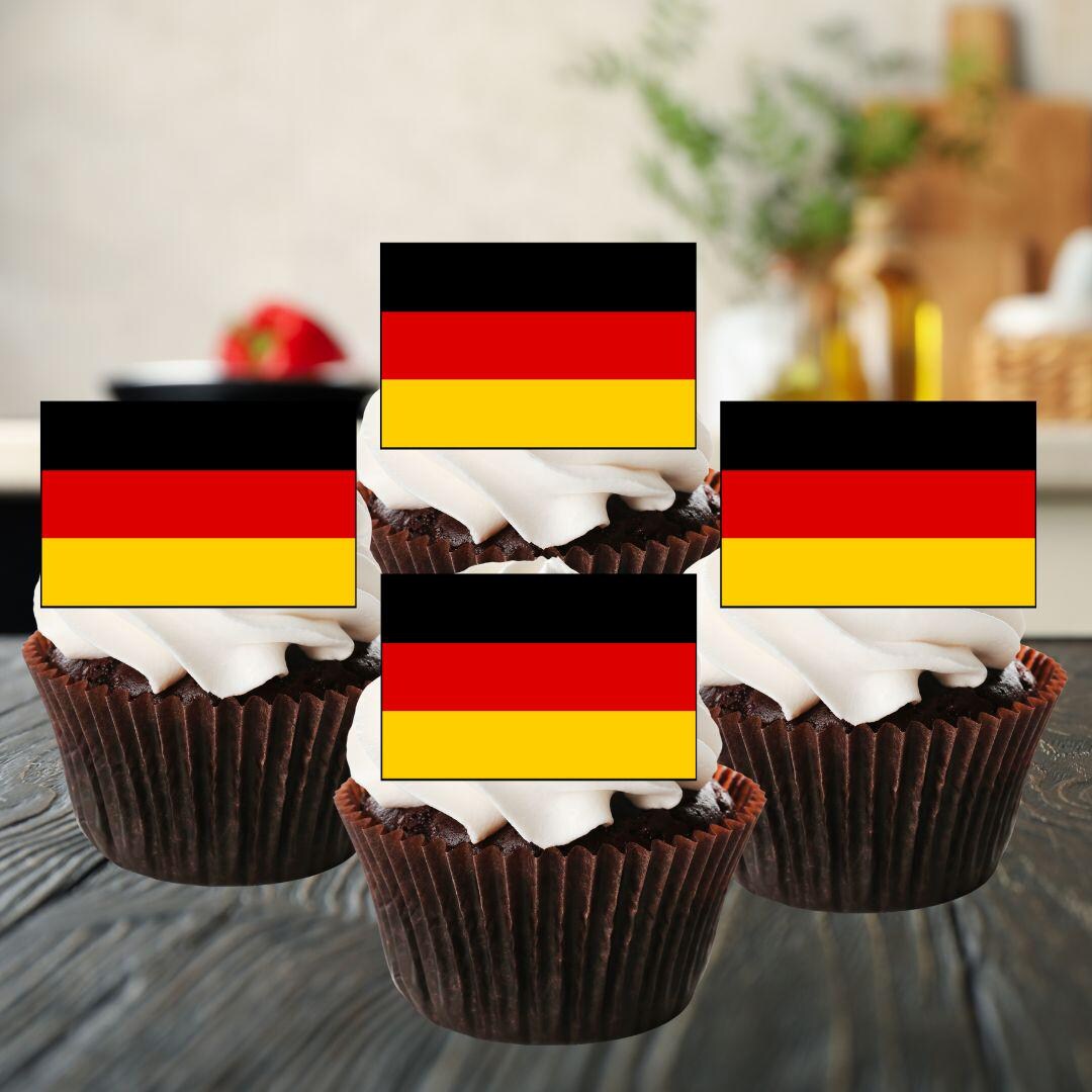 Deutschland German Flag Edible Cupcake Toppers - Wafer Card Cookie ...