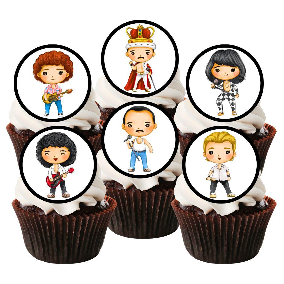 Queen Theme Edible Cupcake Toppers - Rock Band Cookie + Cake ...