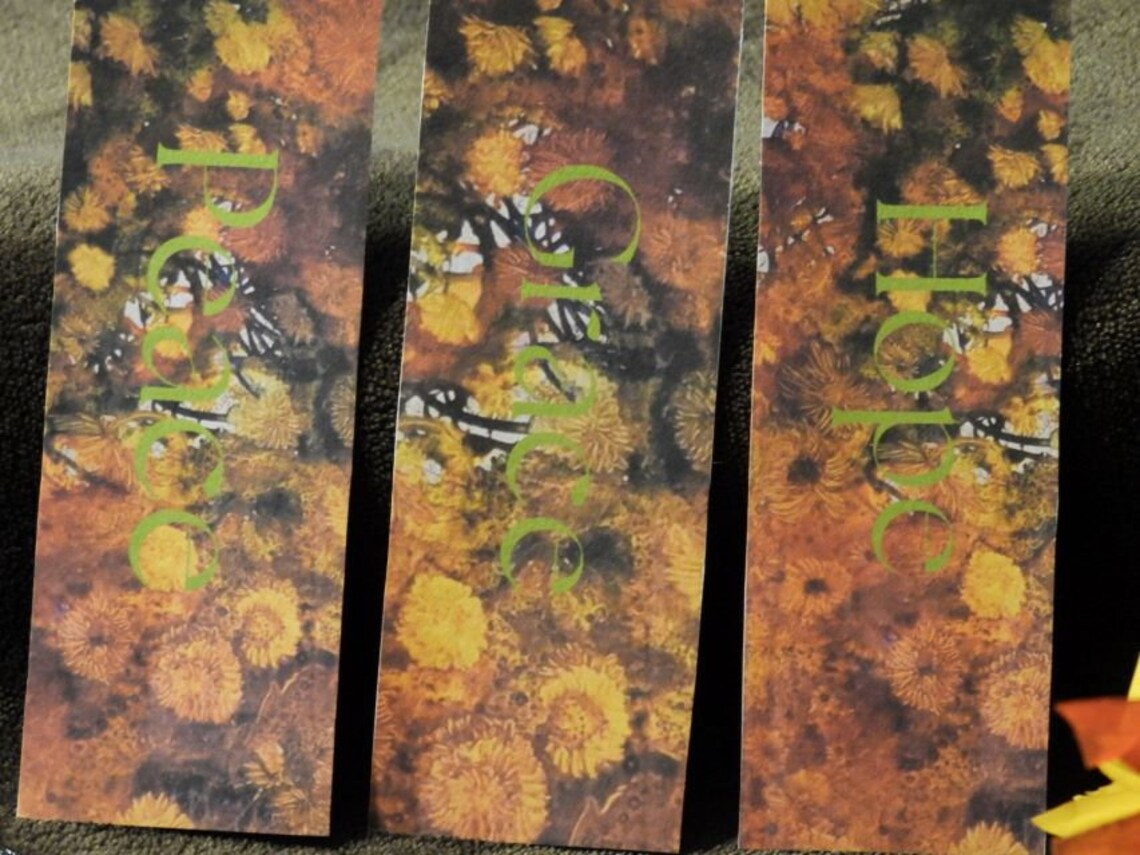 6 Inspirational Autumn Bookmarks, Faith Love Peace Happiness Grace Hope ...