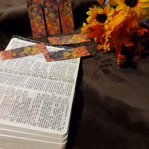 6 Inspirational Autumn Bookmarks, Faith Love Peace Happiness Grace Hope ...