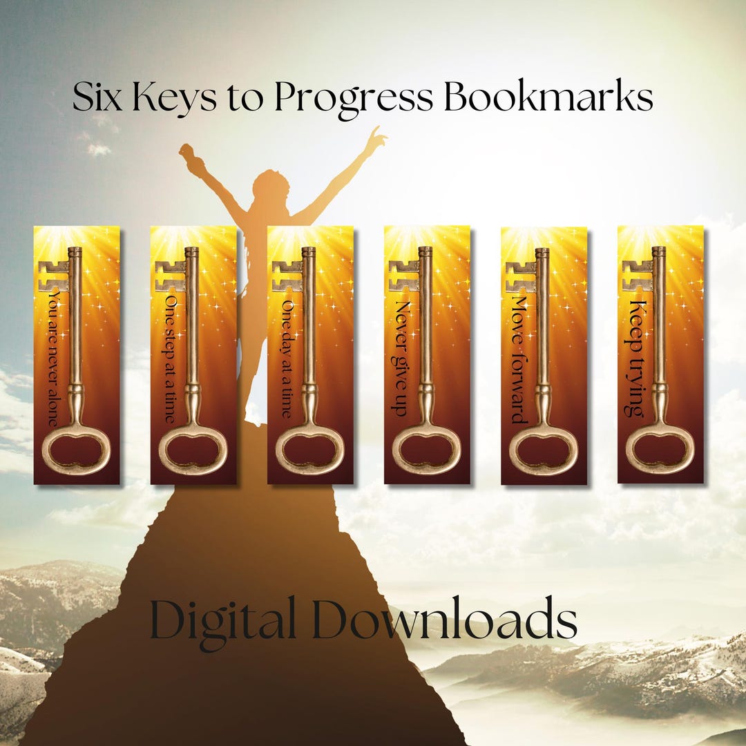 Six Keys to Progress Bookmarks, Inspirational Bookmarks, Motivational ...