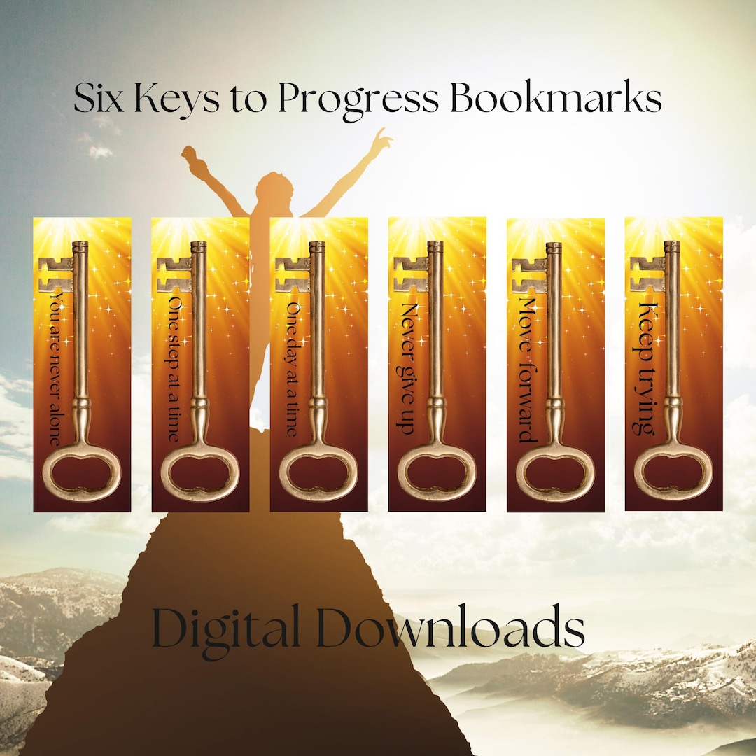 Six Keys to Progress Bookmarks, Inspirational Bookmarks, Motivational ...