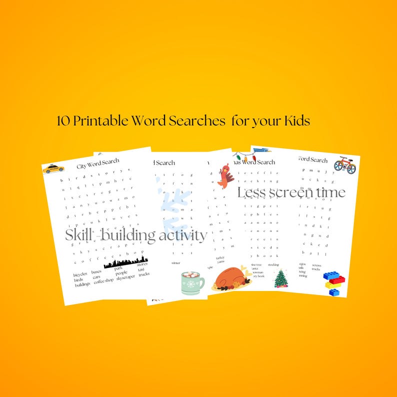 Children's Word Search Packet, Digital Download, Educational ...