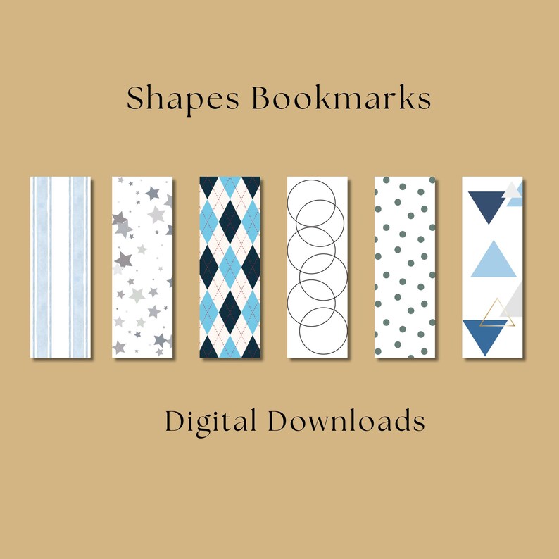 Shapes Bookmarks: Stars, Stripes, Dots (digital Download) - Etsy