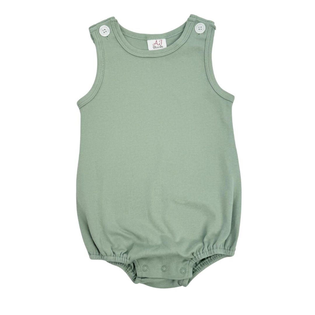 Dusty Green Unisex Cotton Baby Toddler Bubble, Plain Bubble Blank ...