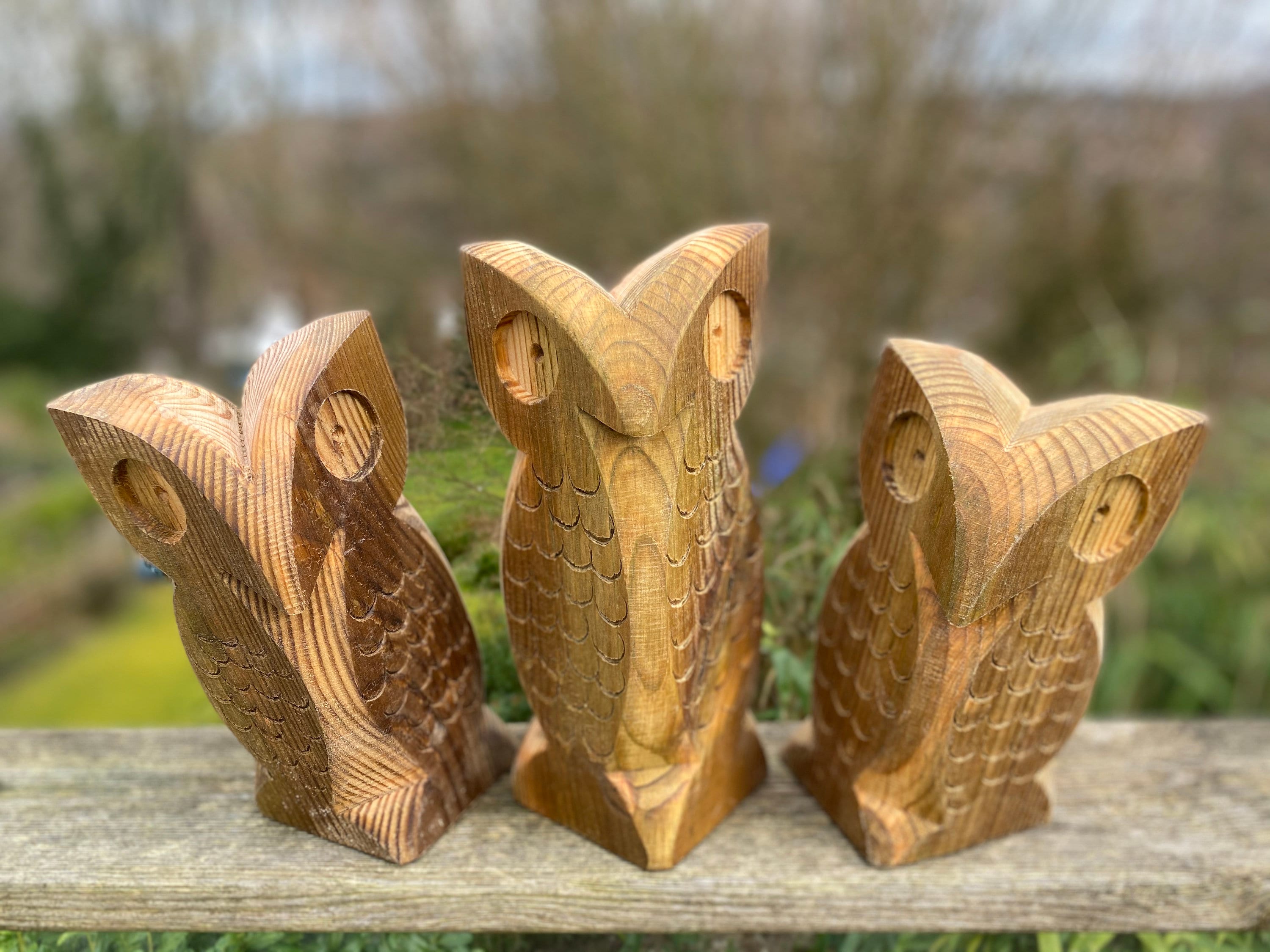 Carved Wooden Owl - Etsy