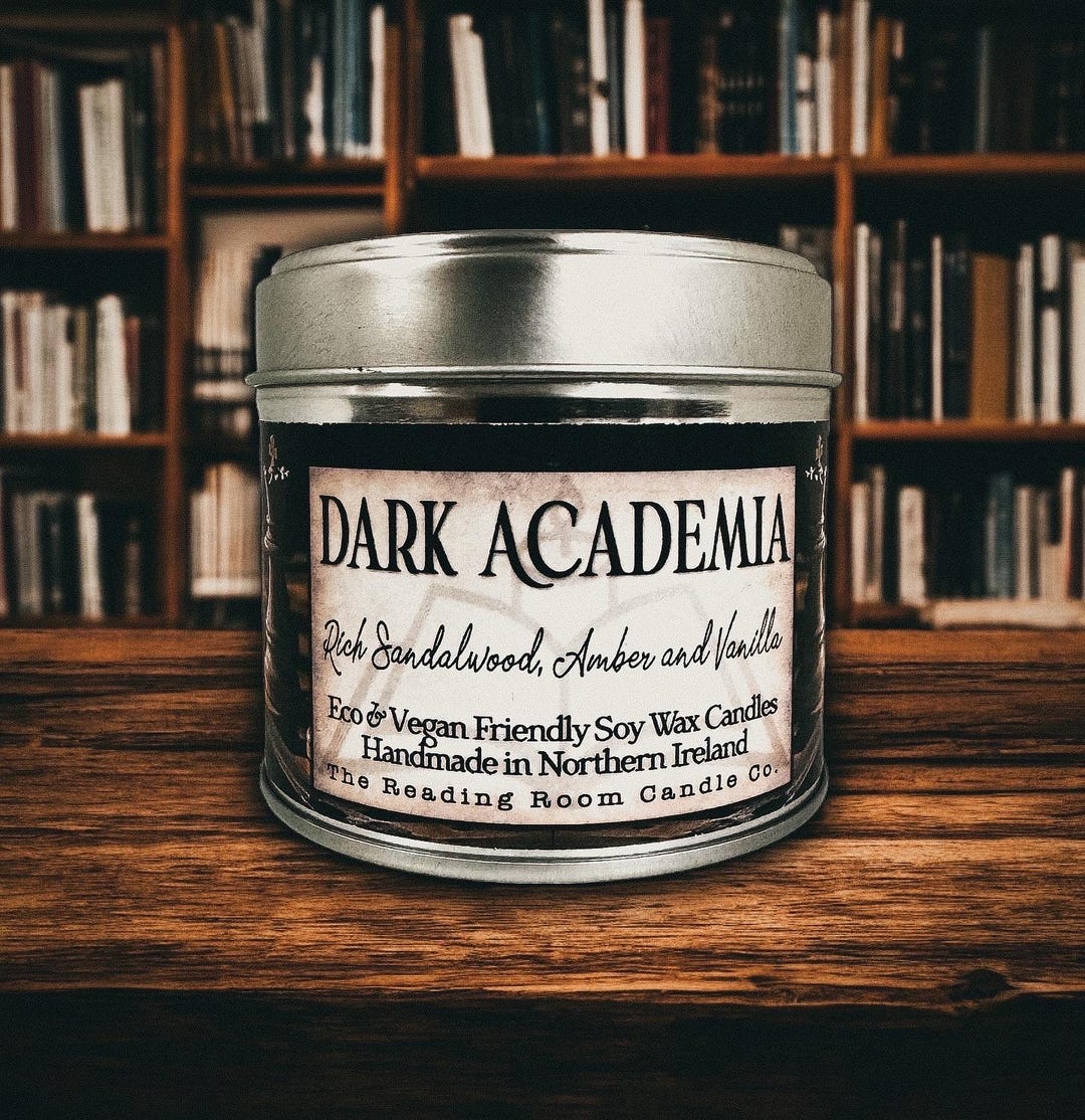 Dark Academia- Pure Soy Wax Candle- Gothic/literature/book Inspired ...