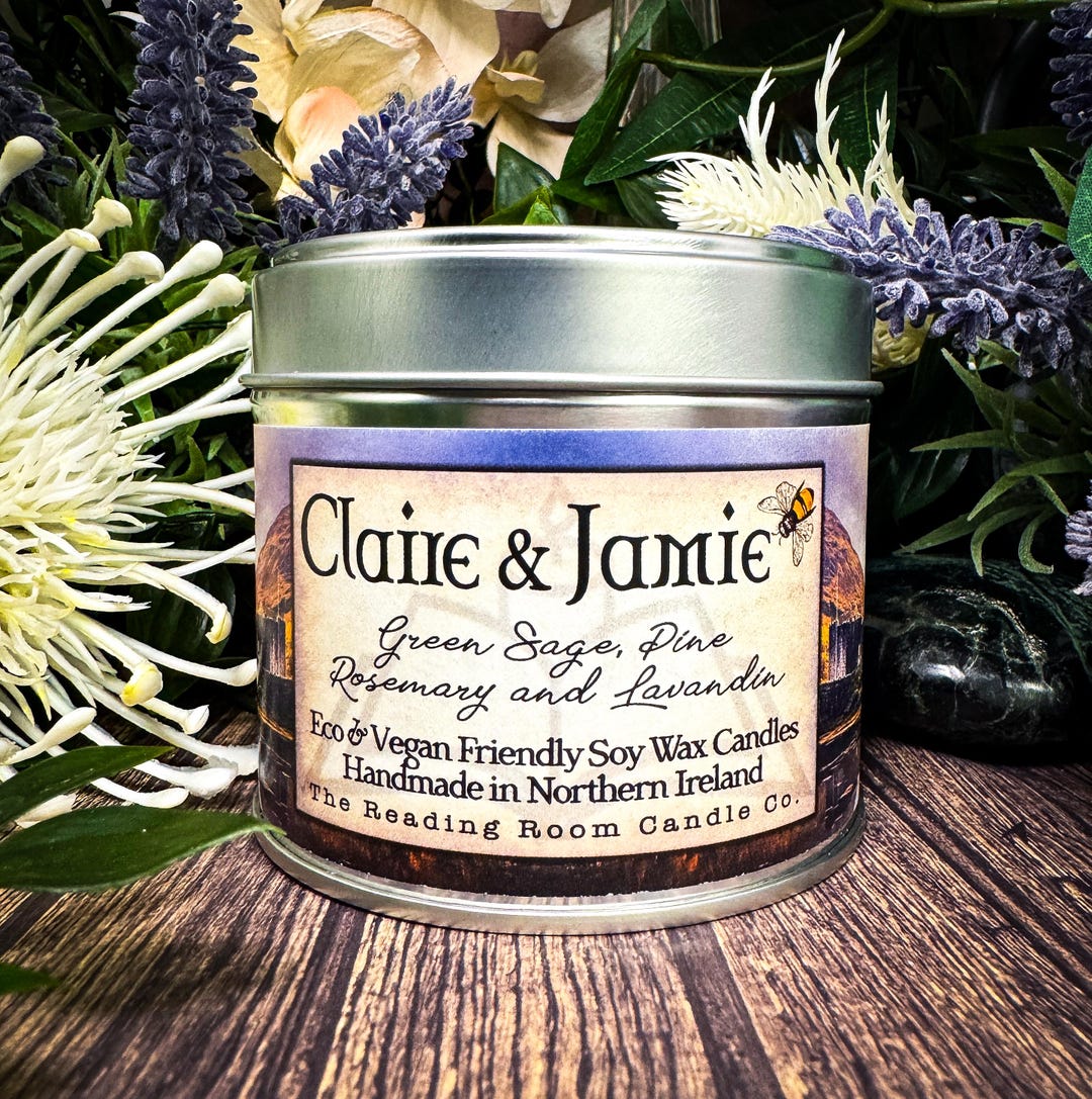 Claire and Jamie- Pure Soy Wax Handmade Candle- Scent of the Scottish ...
