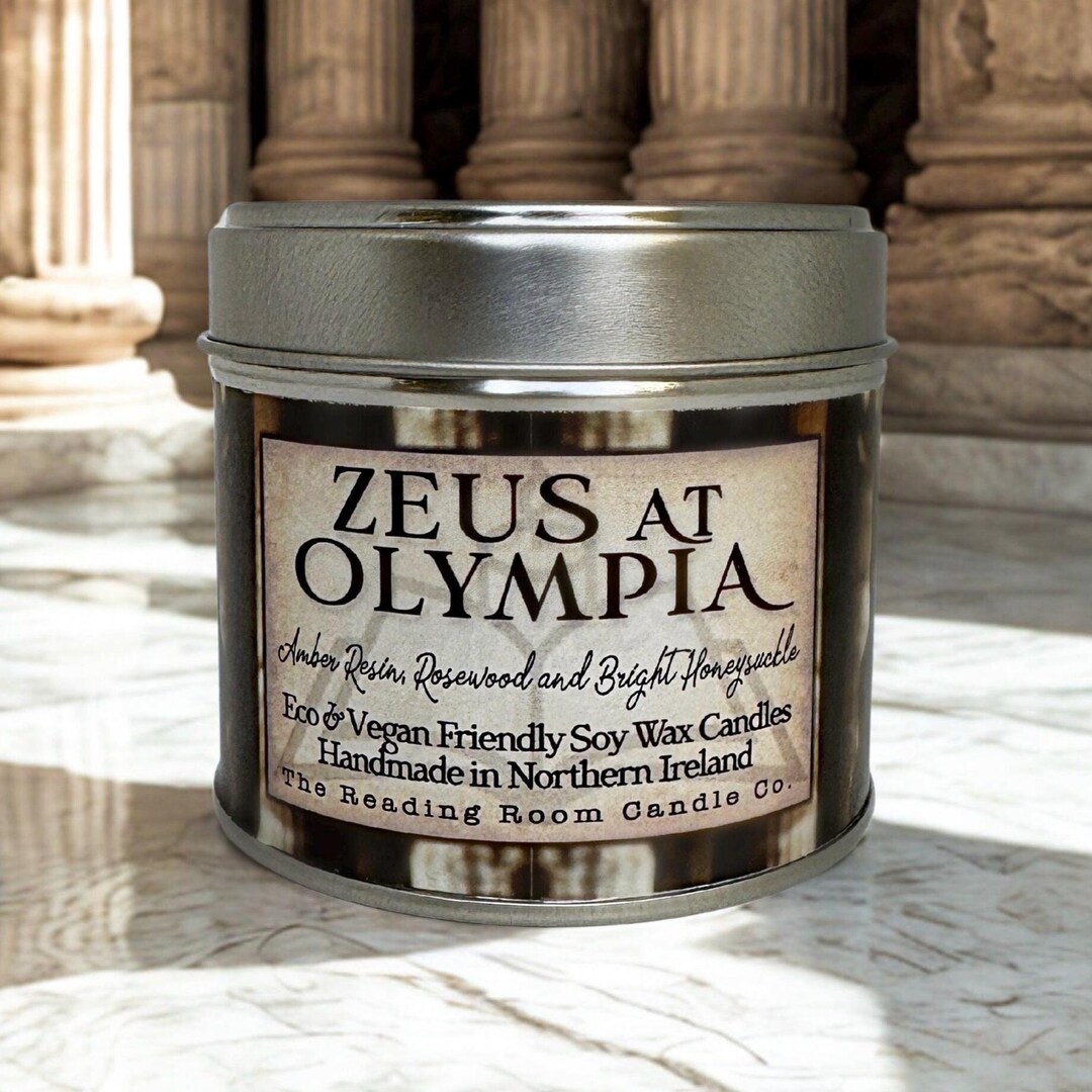 Zeus at Olympia Candle Tin | Ancient Wonders Greece Soy Wax | Amber ...