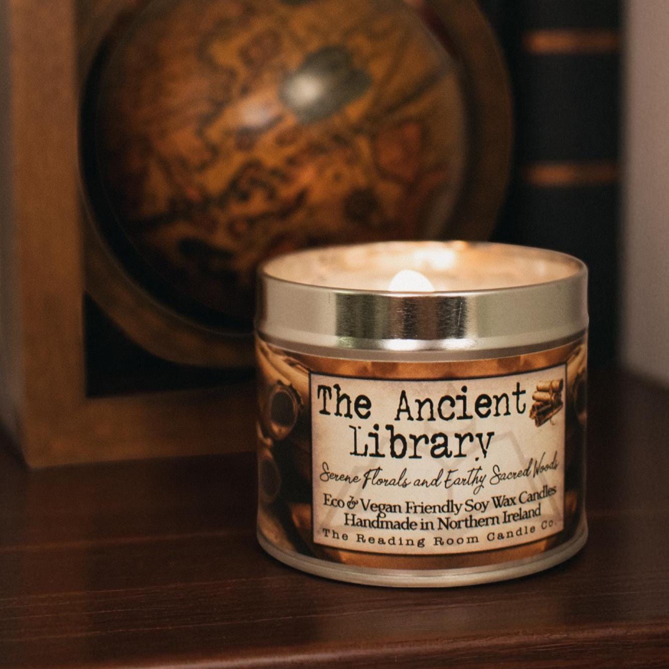 The Ancient Library Soy Wax Candle | Serene Floral & Sacred Wood Scent ...