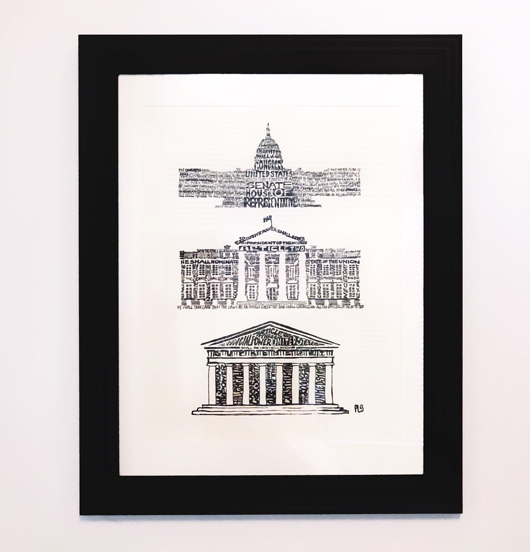 U.S. Constitution Wall Art Christmas Gift for Lawyers, Political ...