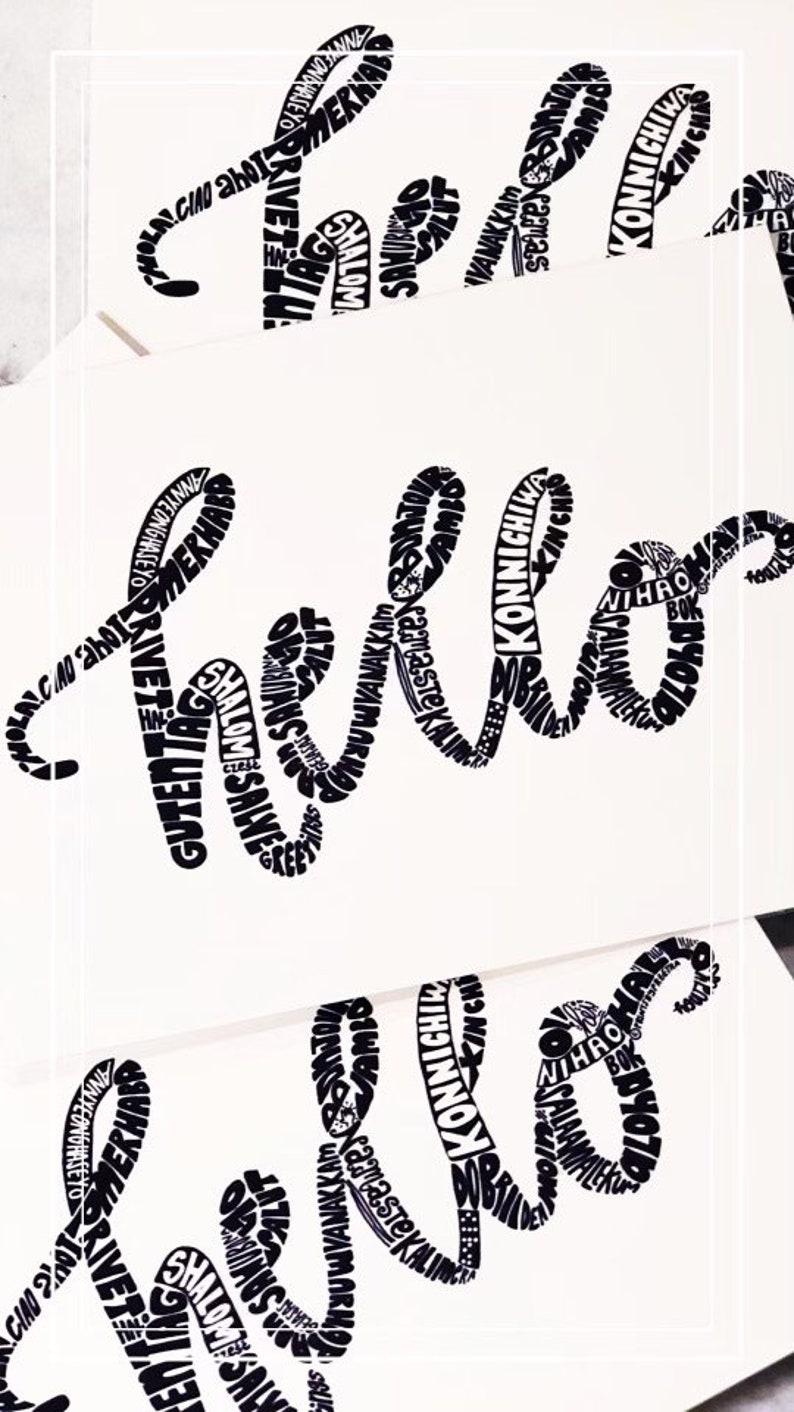 Hello Greeting Cards Multilingual Hello Card 10 Pack - Etsy