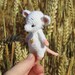 Tiny White Mouse. Cute Small Gift for Friends. Little Handmade - Etsy