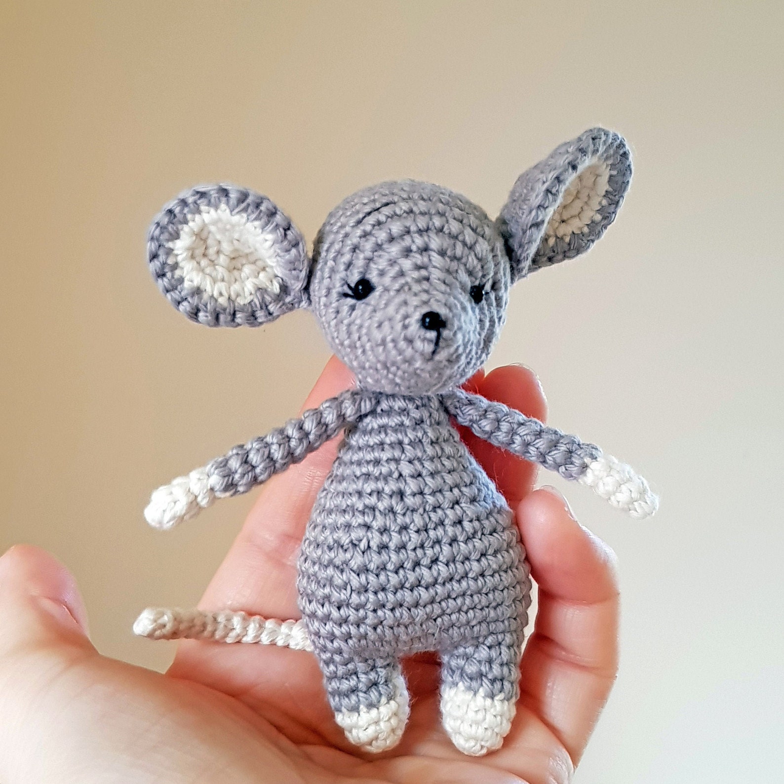 Tiny White Mouse. Cute Small Gift for Friends. Little Handmade | Etsy