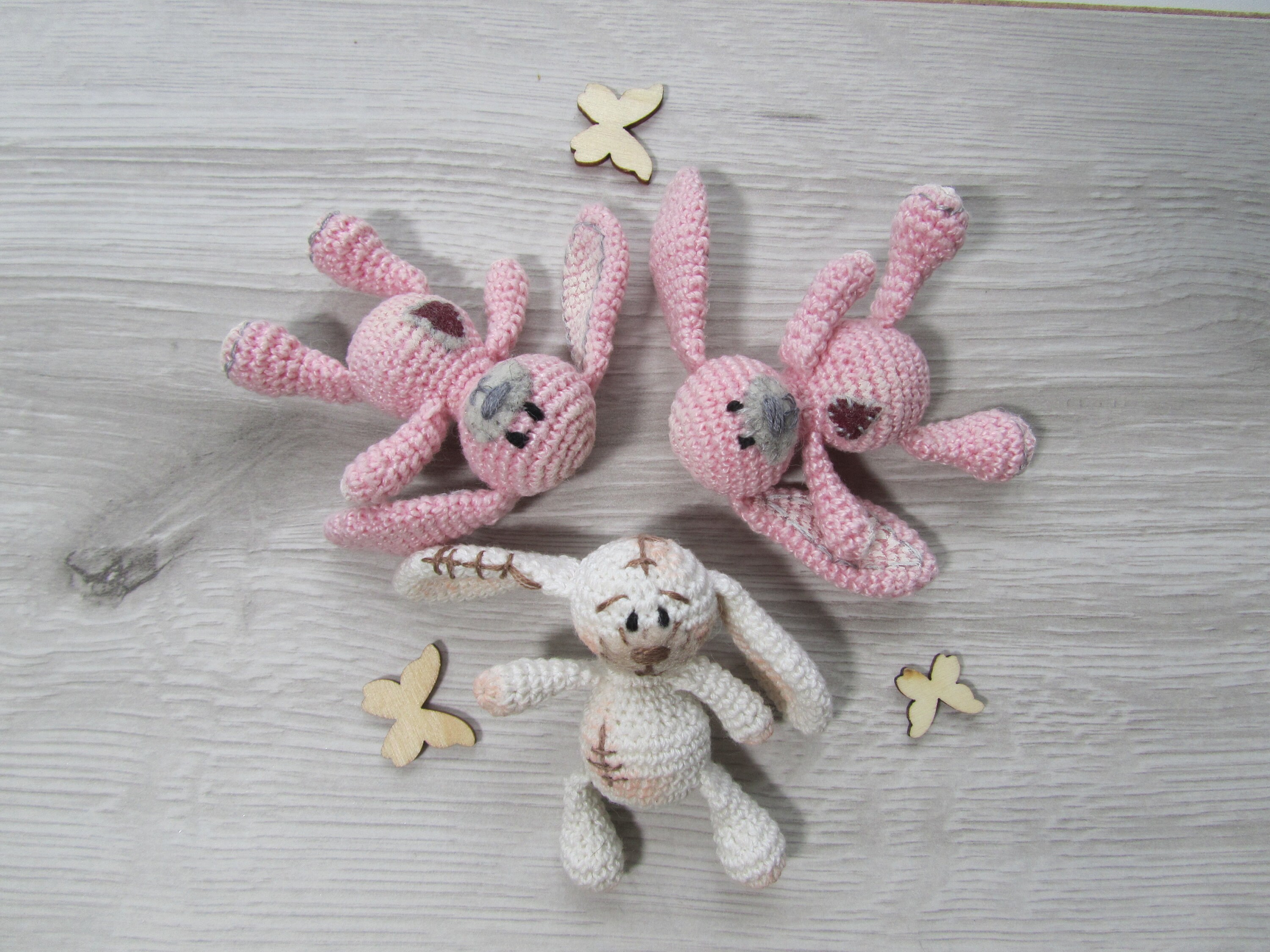 Rabbit toys. Tiny knit bunny is the best idea for small cute | Etsy