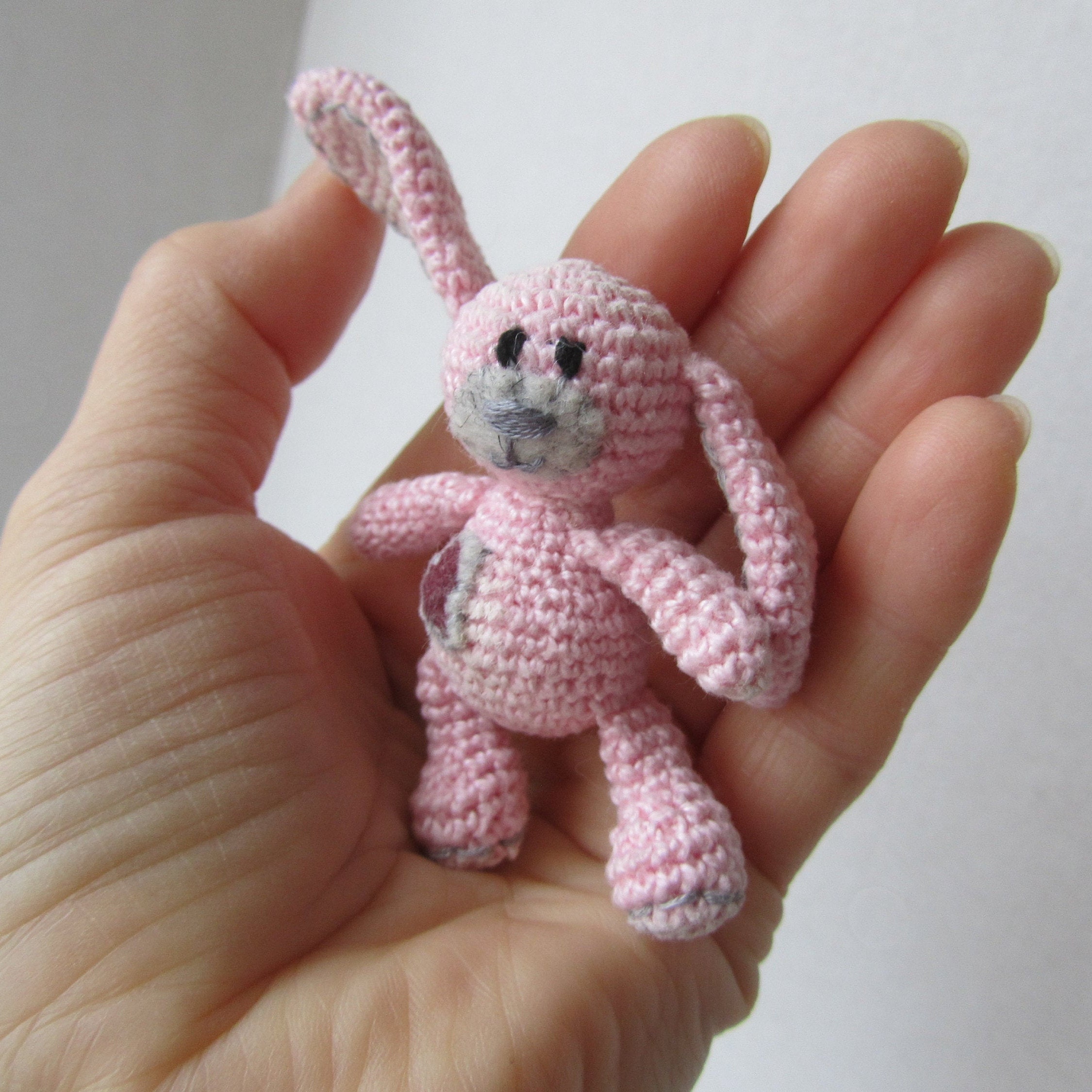 Rabbit toys. Tiny knit bunny is the best idea for small cute | Etsy