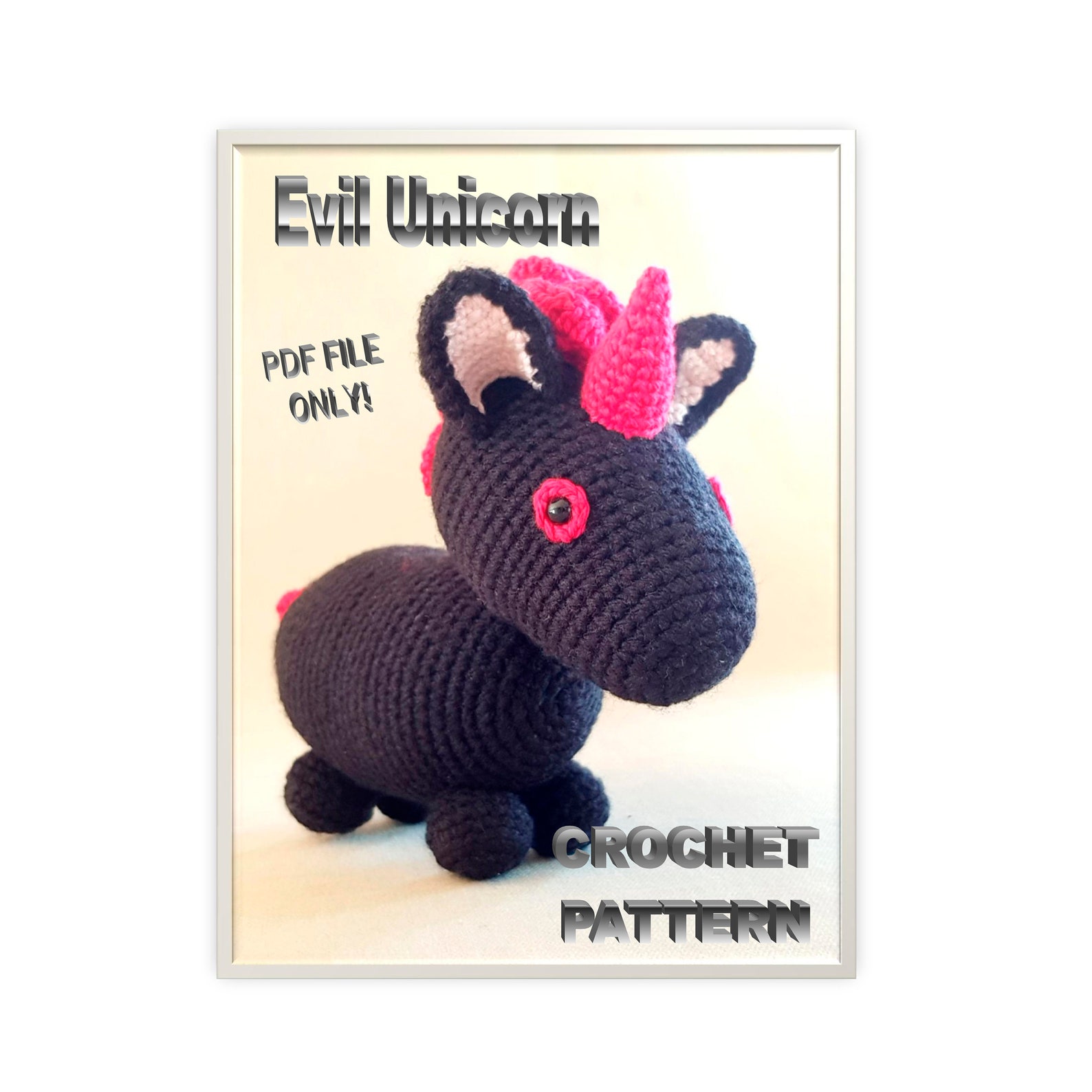 Evil Unicorn Crochet Pattern. Adopt Me Pets Crochet Pattern. - Etsy