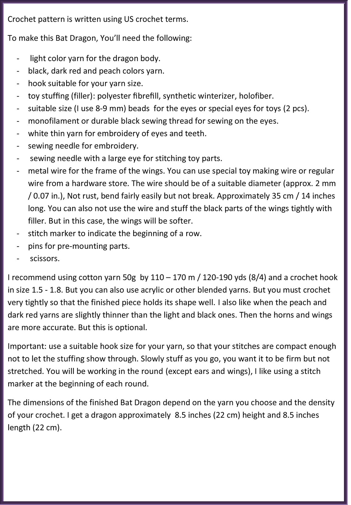 Bat Dragon Crochet PATTERN. Only PDF File English Language. - Etsy UK