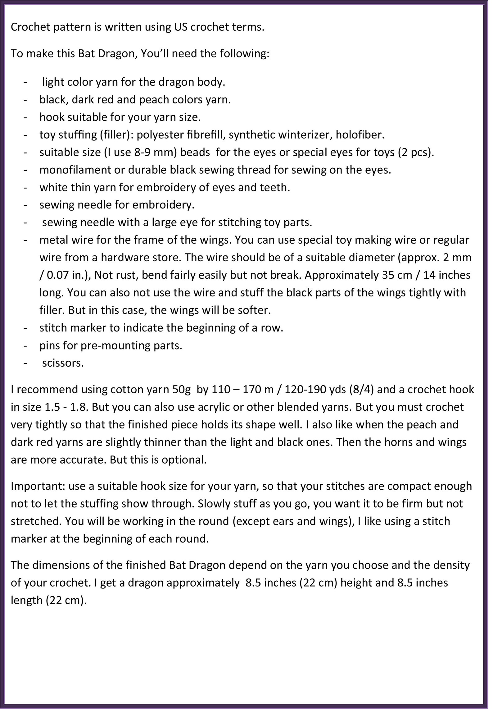 Bat Dragon Crochet PATTERN. Only PDF File English Language. - Etsy Canada