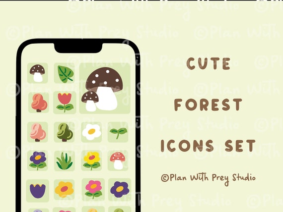 Cute Forest Hand Drawn IOS14 & Android App Icons Home Screen - Etsy