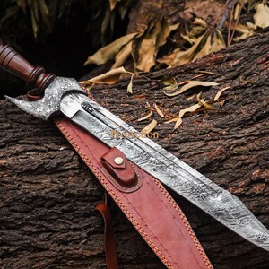 Elegant Damascus Master Sword - Mini Short Viking Sword - Perfect Christmas Gift, Gift for Him ...