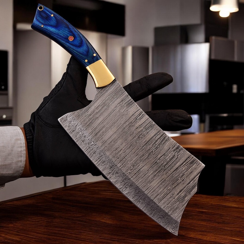 Elegant Kitchen Cleaver Knife - Damascus Meat Cleaver - Handmade ...