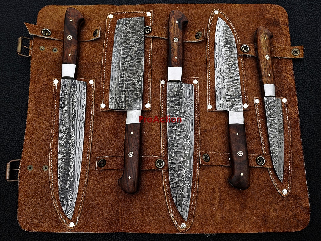Hand Forged Chef Knives Set Kitchen Knife Set Handmade 5-pcs Knives ...