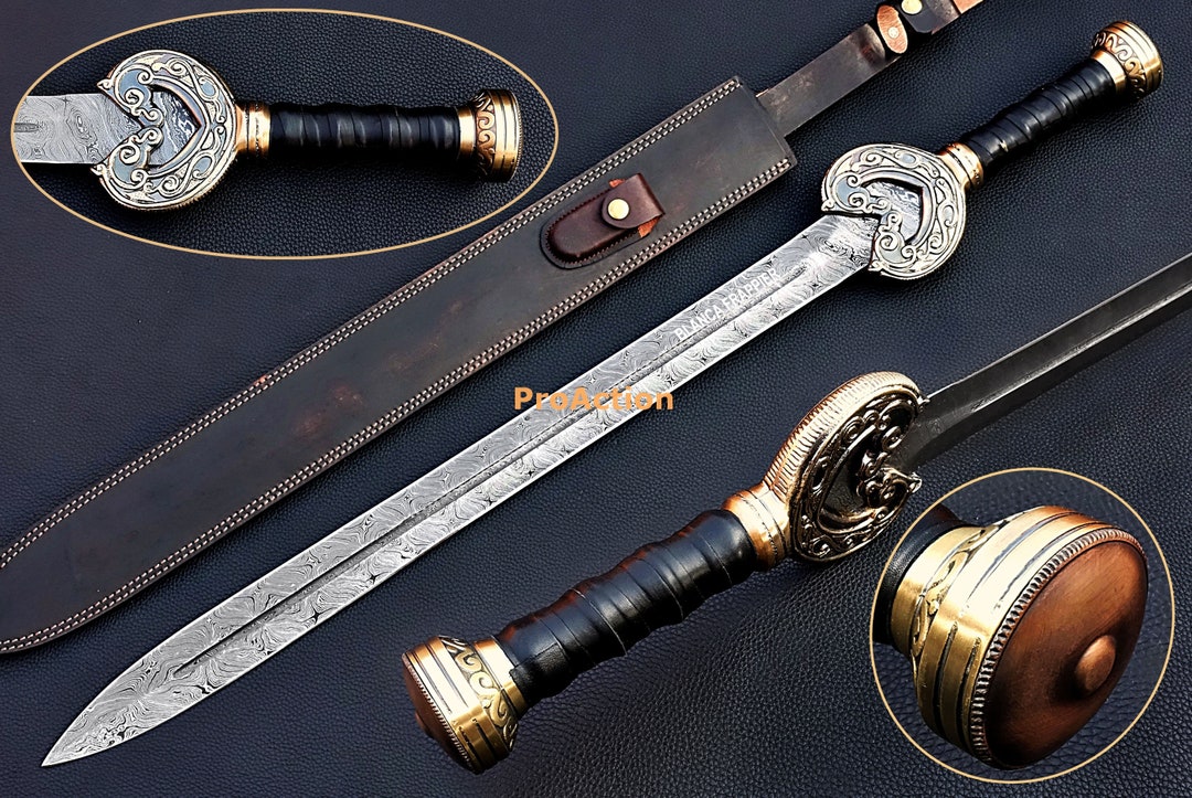 Elegant Damascus Sword Master Sword Short Sword With Sheath, Gift for ...