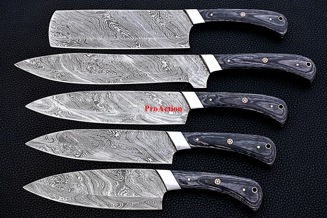 Hand Forged Chef Knives Set Kitchen Knife Set of 5-pcs - Etsy