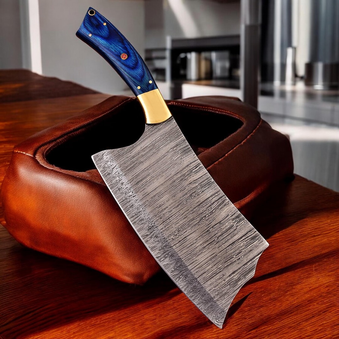 Elegant Kitchen Cleaver Knife - Damascus Meat Cleaver - Handmade ...