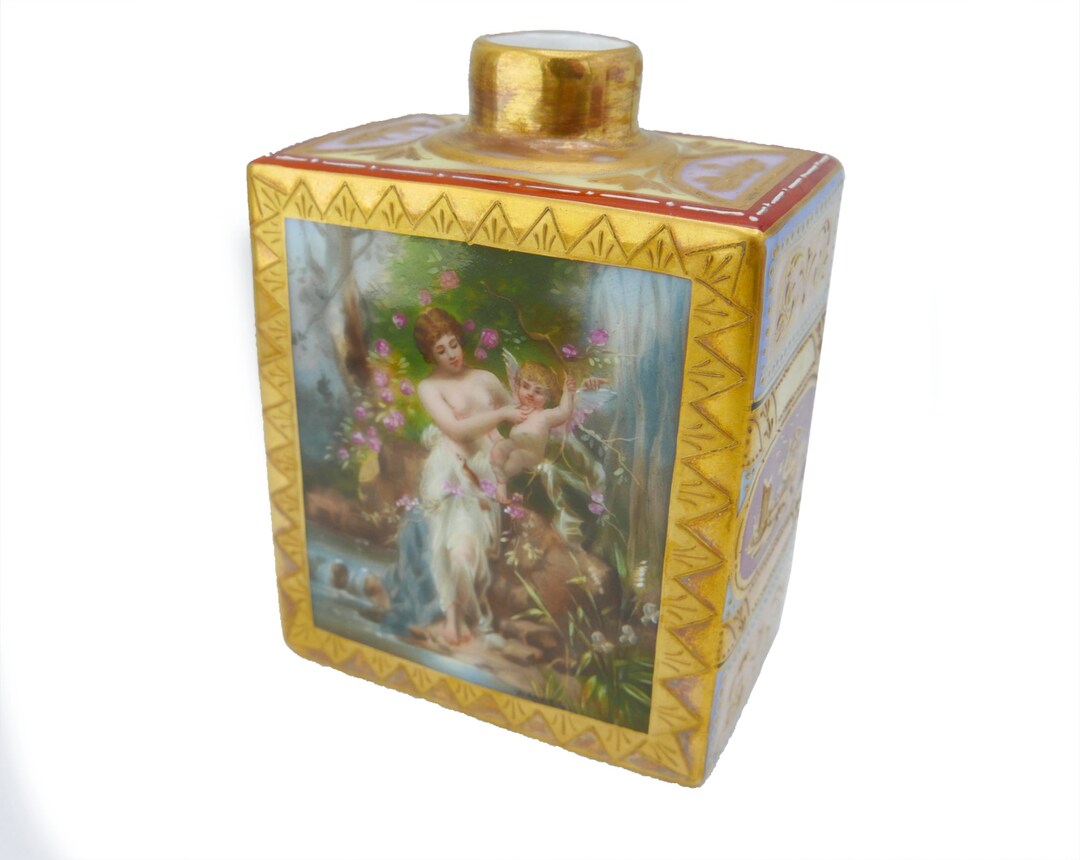 Antique Royal Vienna Nymph Signed Wagner Porcelain Jar Bottle - Etsy