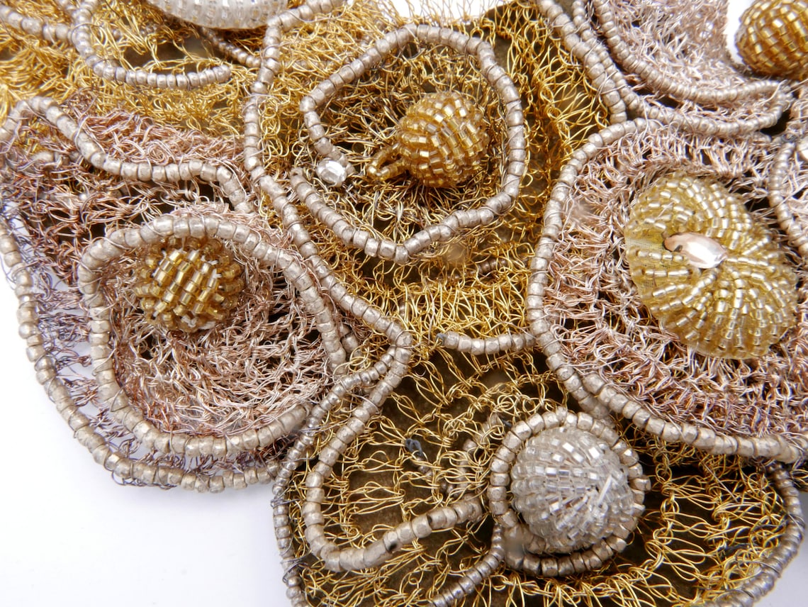 Vintage Woven Crochet Wire Artist Signed Arlyn Studio Necklace - Etsy