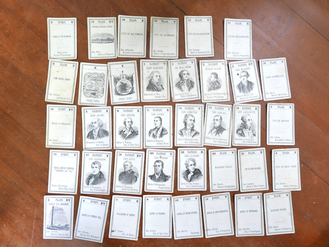 RARE 19thc Revolutionary War Playing Card Game Antique Vintage ...