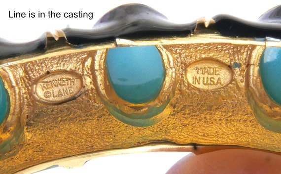 Kenneth Jay Lane Glamour Bracelet Blue Turquoise Gold - Gem