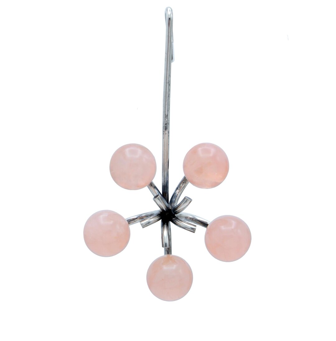 Vintage Arne Johansen Rose Quartz Sterling Silver Modernist Pendant - Etsy